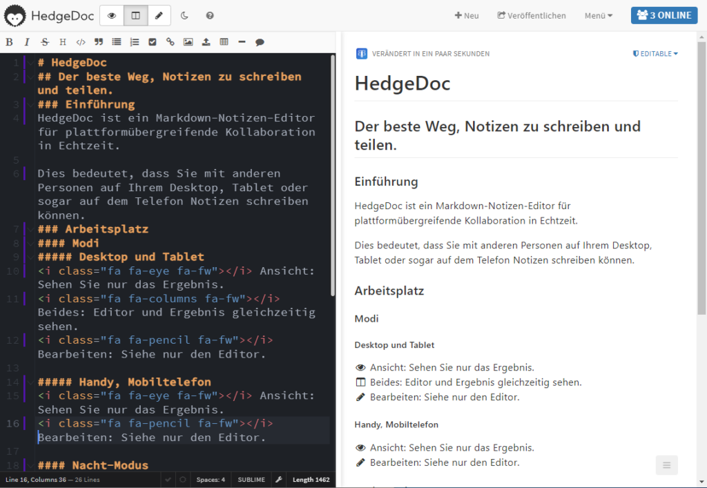 HedgeDoc verfügbar: Notizen und Skripte gemeinsam online erarbeiten ...